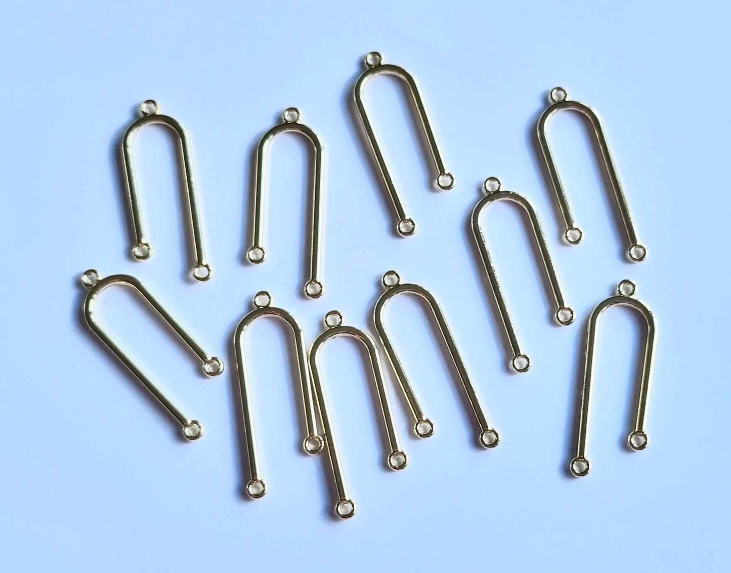 Asymmetrical Arch Connector - Gold & Silver - 10pcs